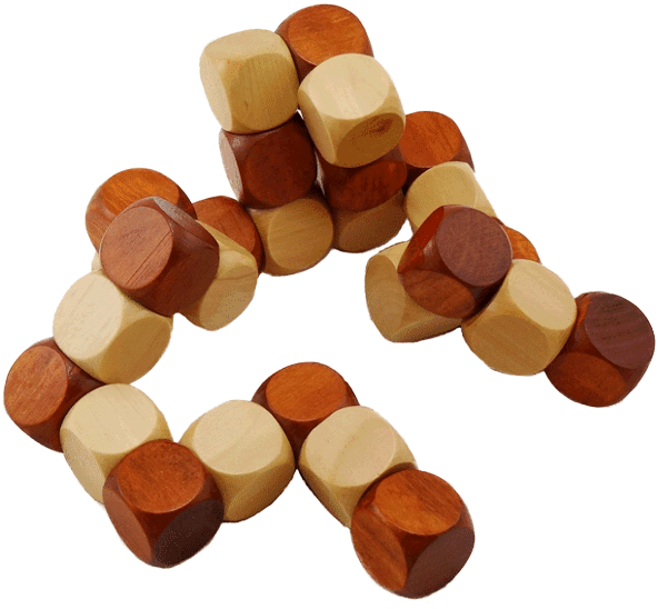 Stretchy Cube Puzzle On An Elastic Rope - Wood Puzzle Cube Snake ...