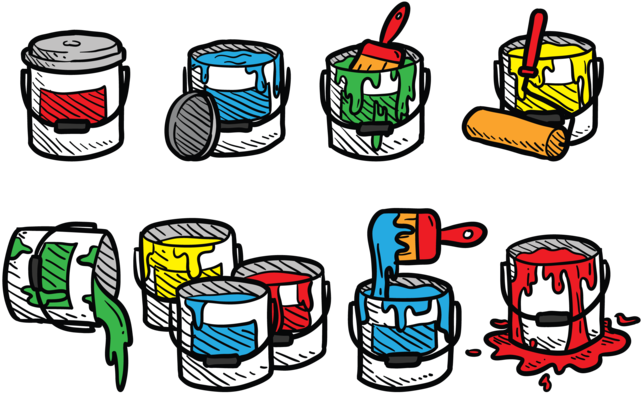 Paint Pot Icons Vector Clipart - Large Size Png Image - PikPng