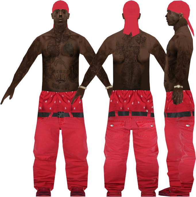 [req] Blood Gang Member - Bloods Skin Lsrp Clipart - Large Size Png ...