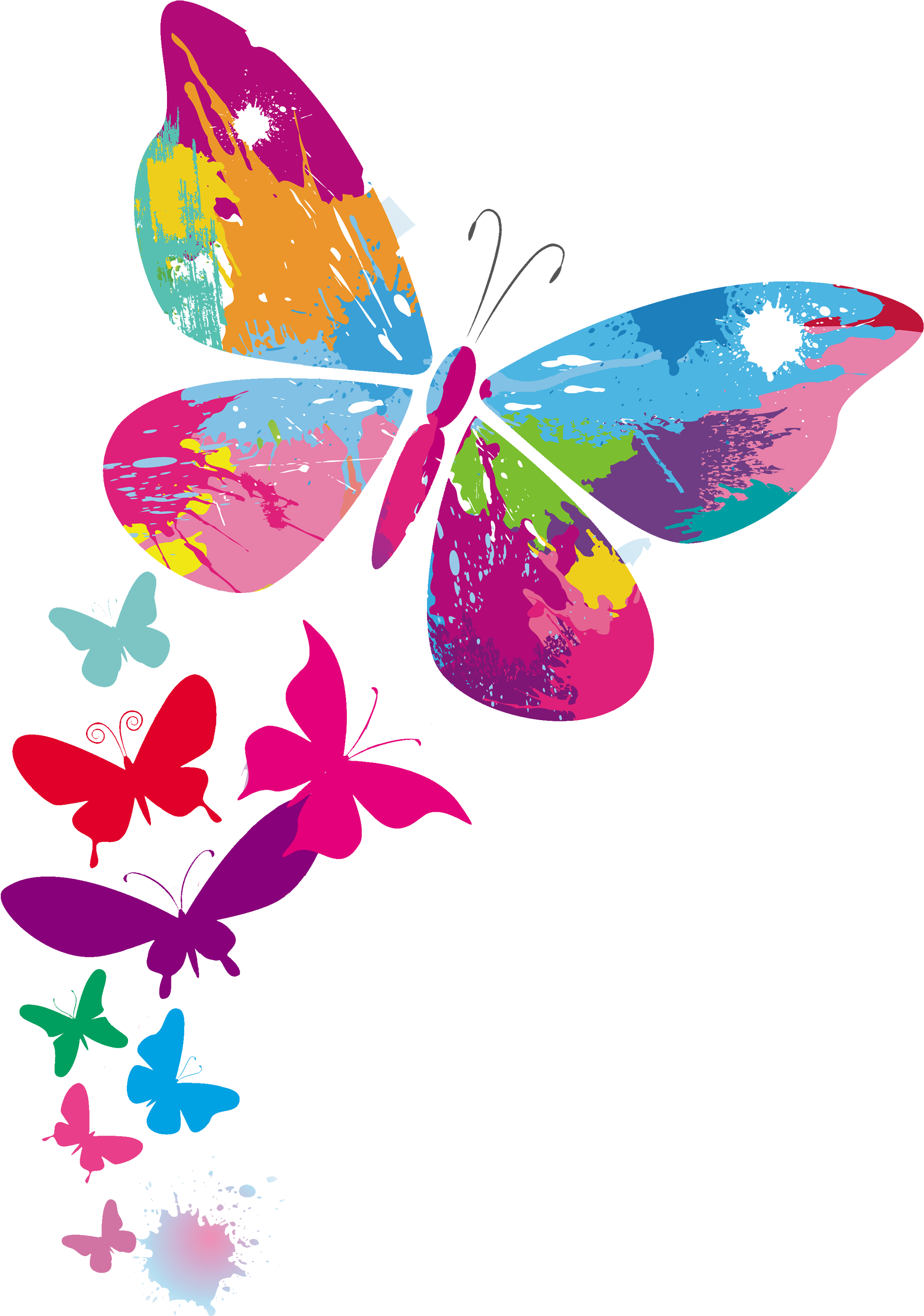Picture Library - Multi Color Butterfly Backgrounds Design Clipart ...