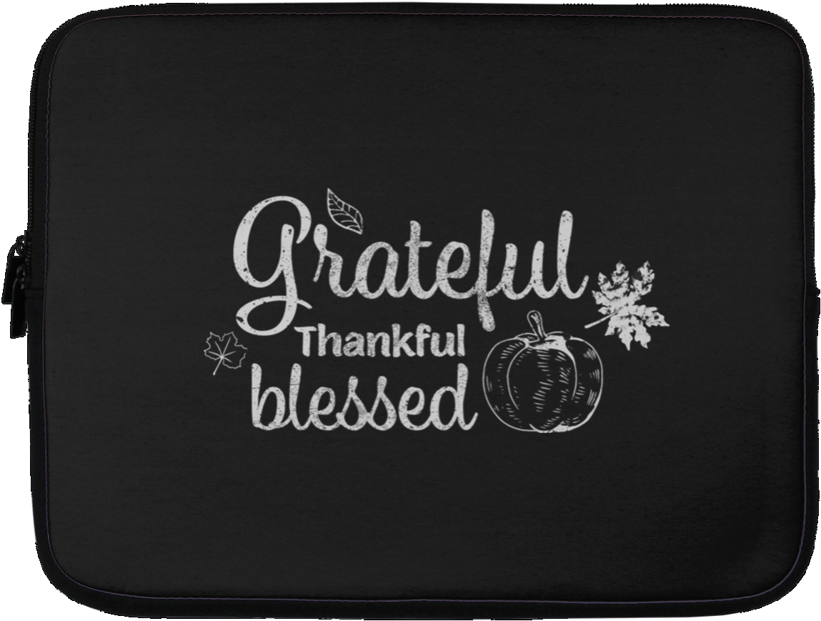 Grateful Thankful Blessed Laptop Sleeve - Emblem Clipart - Large Size ...