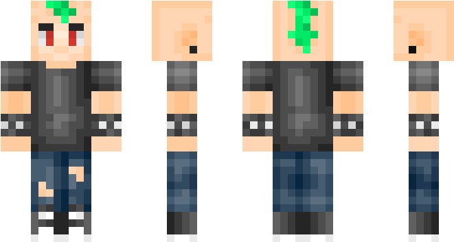 Minecraft Punk Skin Clipart - Large Size Png Image - PikPng