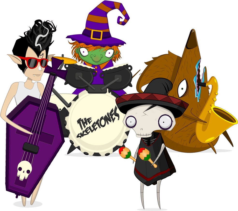 Felipe Femur And The Skeletones - Cartoon Clipart - Large Size Png ...