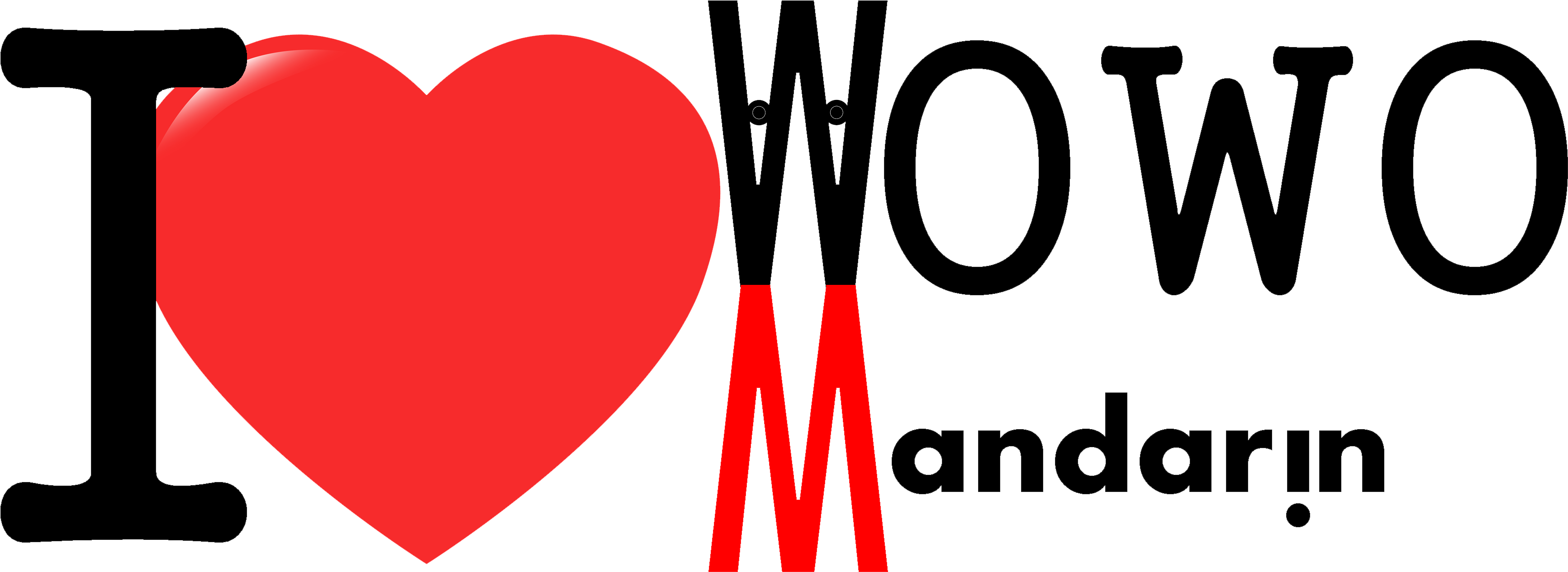 I Love Wowo Mandarin - Heart Clipart - Large Size Png Image - PikPng