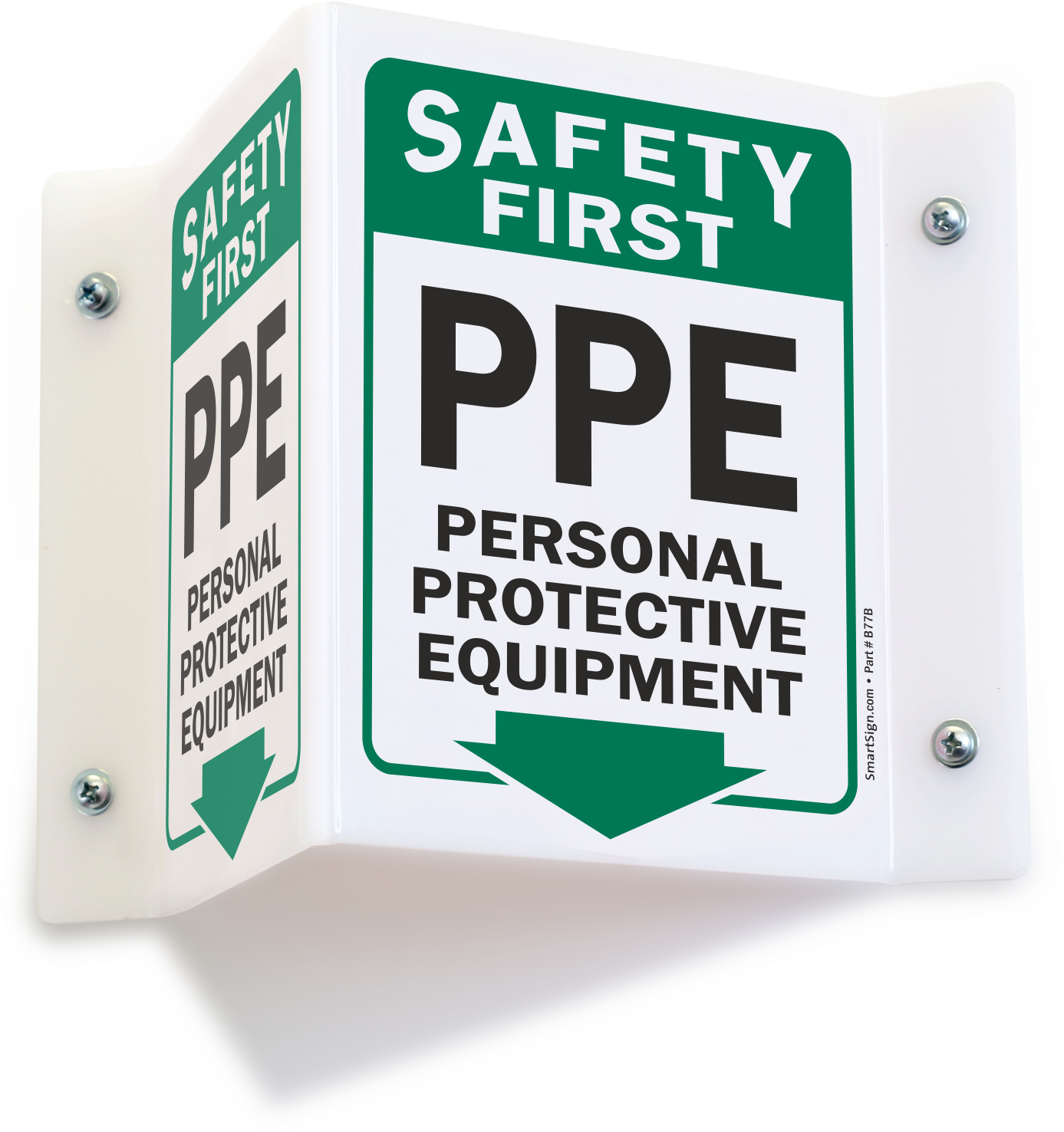 Safety First Ppe Projecting Sign - Sign Clipart - Large Size Png Image ...