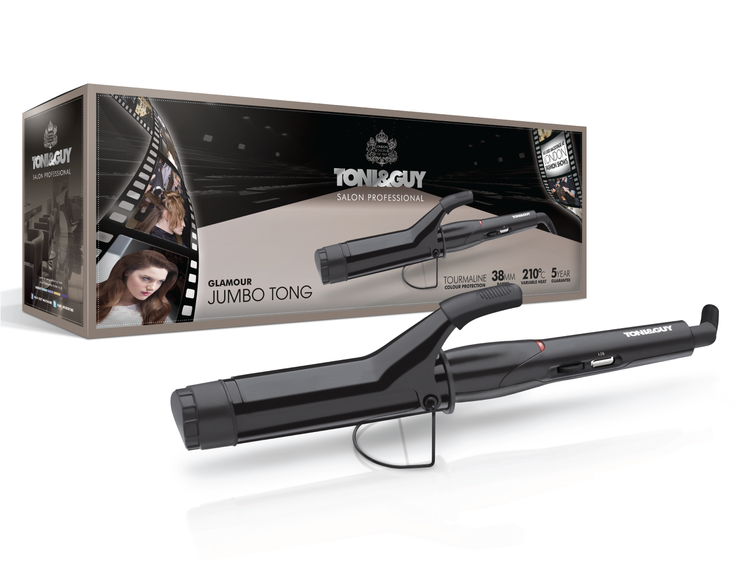 Jumbo Clamp Curling Iron 38mm - Toni & Guy Deep Barrel Waver Clipart ...