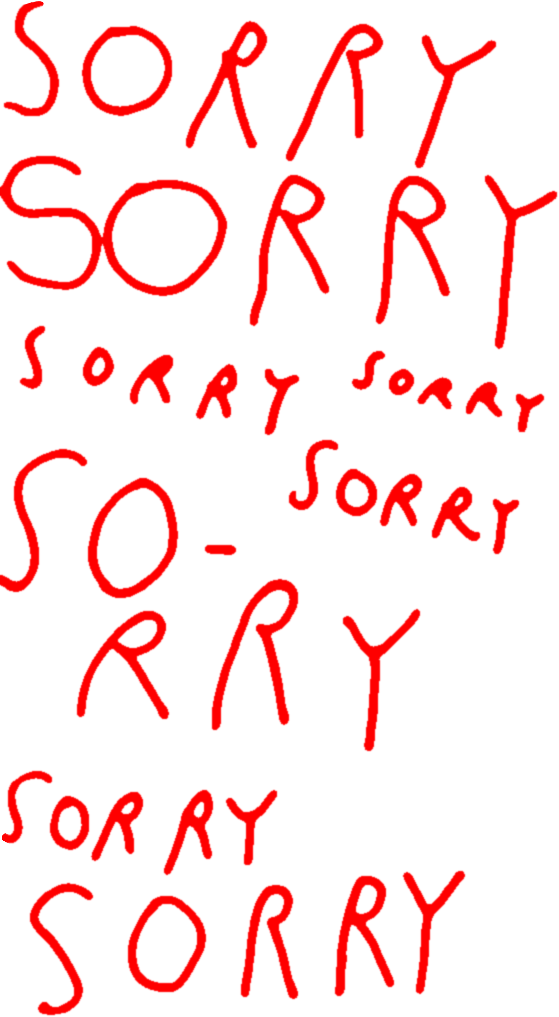 #art #sorry #handwriting #handwritten #red #quote #text - Illustration ...