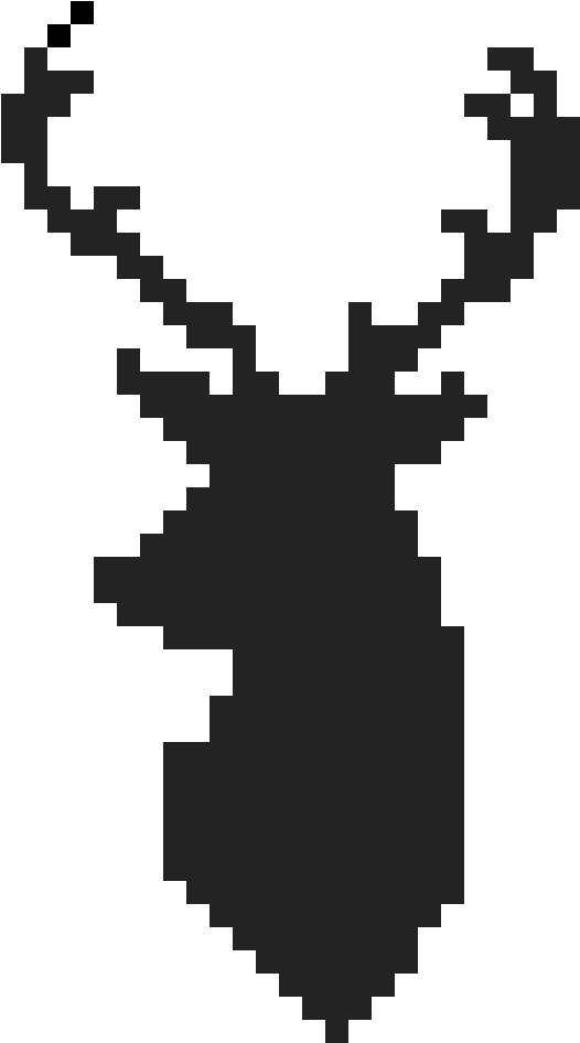 Silhouette Of A Stag - Pixel Art Tete De Cerf Clipart - Large Size Png ...