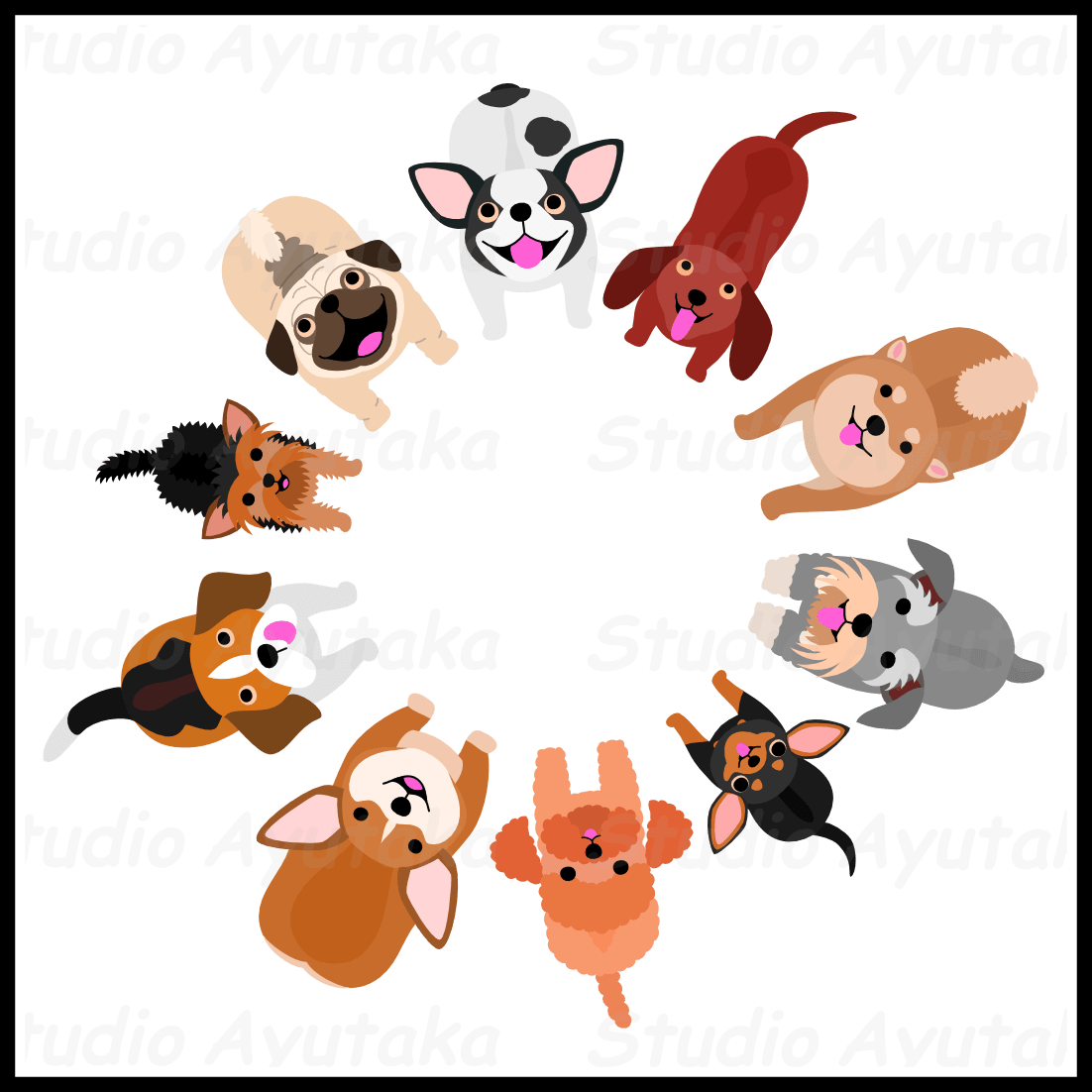 Marvelous Black Pug Dog Standing Cartoon Vector Clipart - Cartoon ...