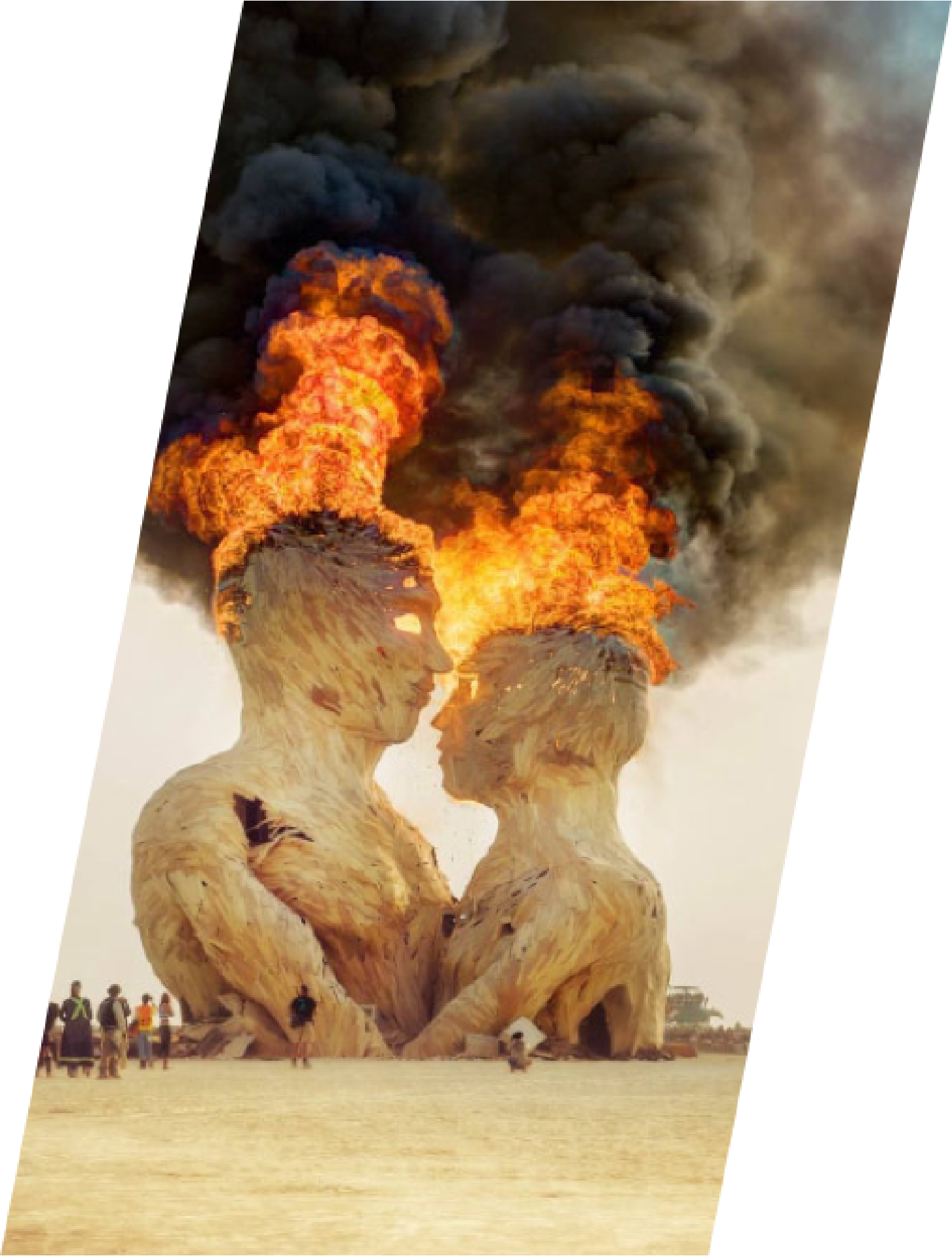 Close - Burning Man Sculpture Burning Clipart - Large Size Png Image ...