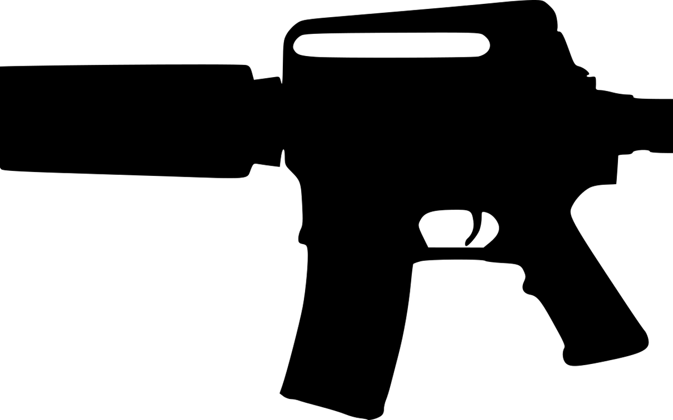 Royalty Free Ar 15 Silhouette Clipart Clip Art Library - Assault Rifle ...