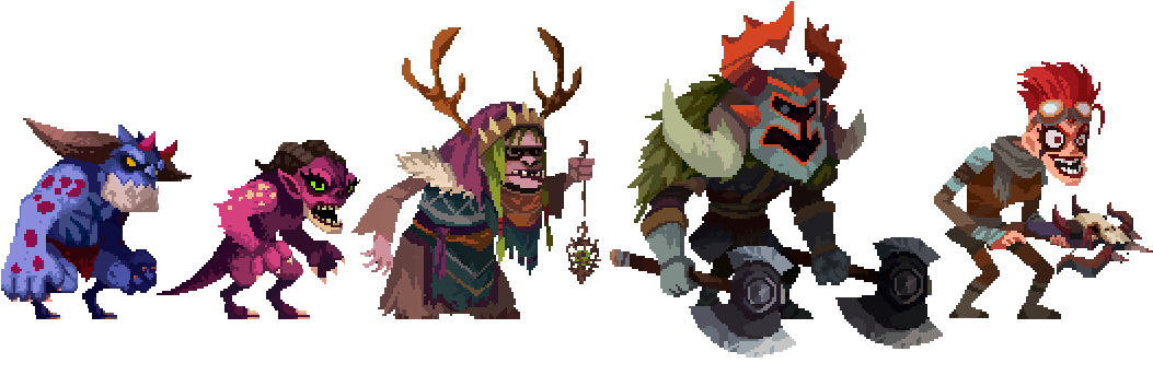 Blue Demon、red Demon、cult Witch、robber、crazy Crossbowmen - Illustration ...