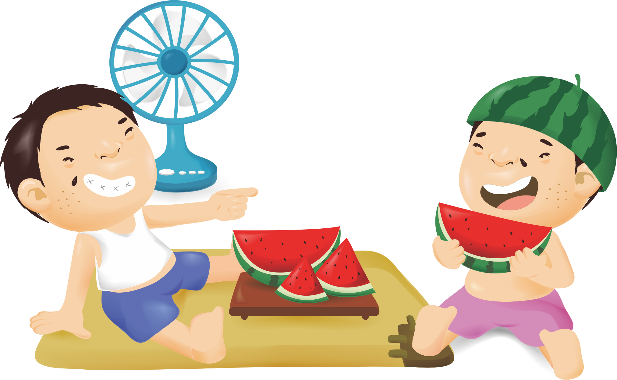 Watermelon Eating Illustration - Illustration Clipart - Large Size Png ...