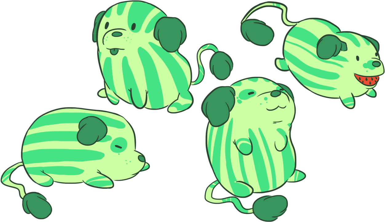 Transparent Watermelon Pups~ - Steven Universe Melon Dog Clipart ...
