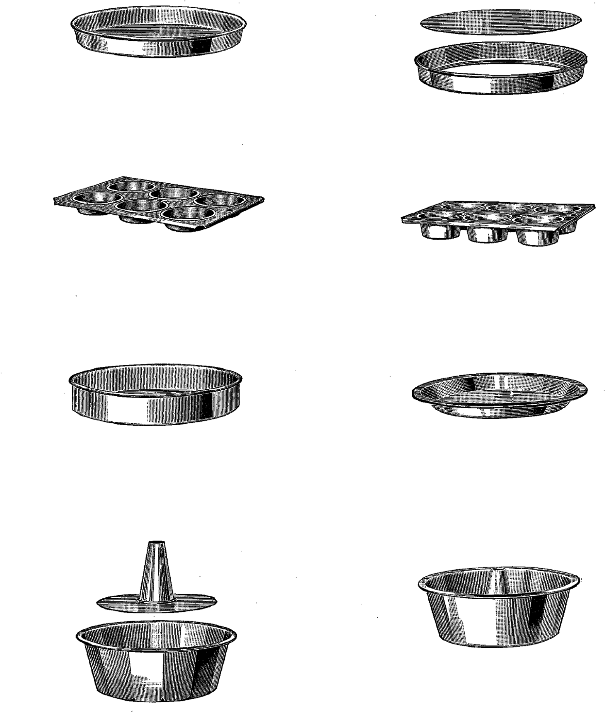 Baking Kitchen Image Collage Bread Cake Pans Digital - Sketch Clipart ...