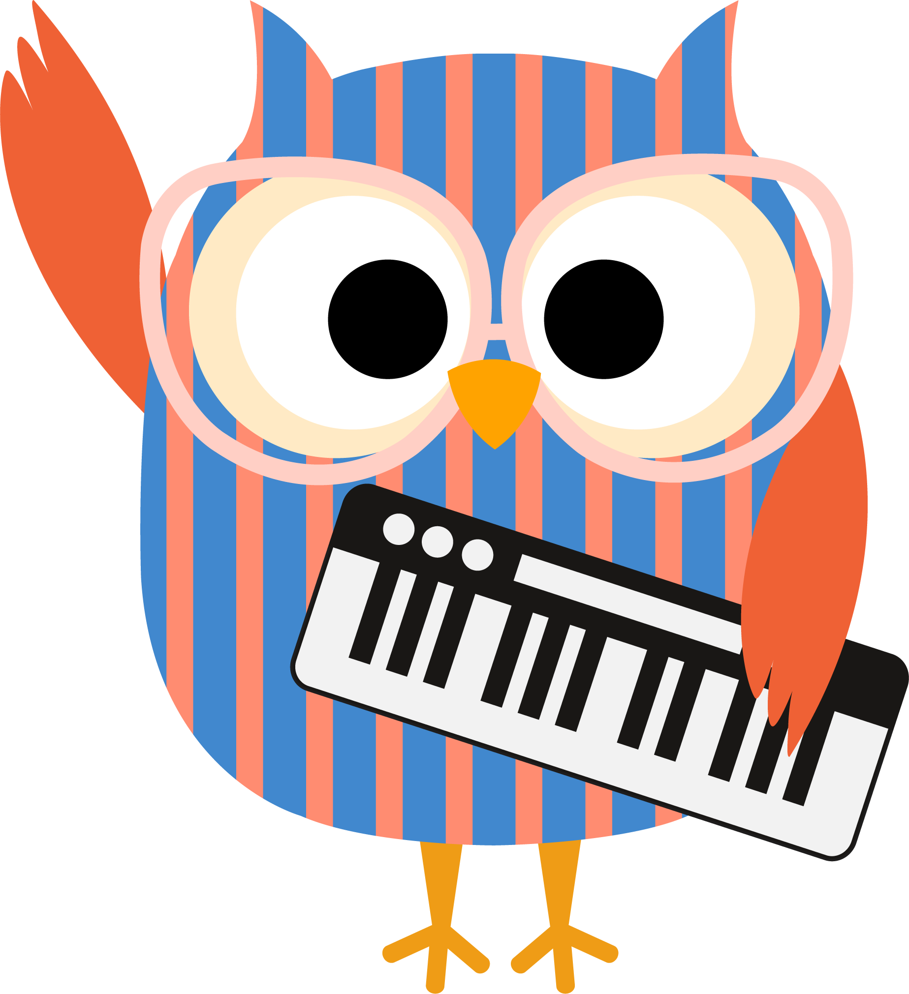 Musical Clipart Owl - Piano Classes Clip Art - Png Download - Large ...