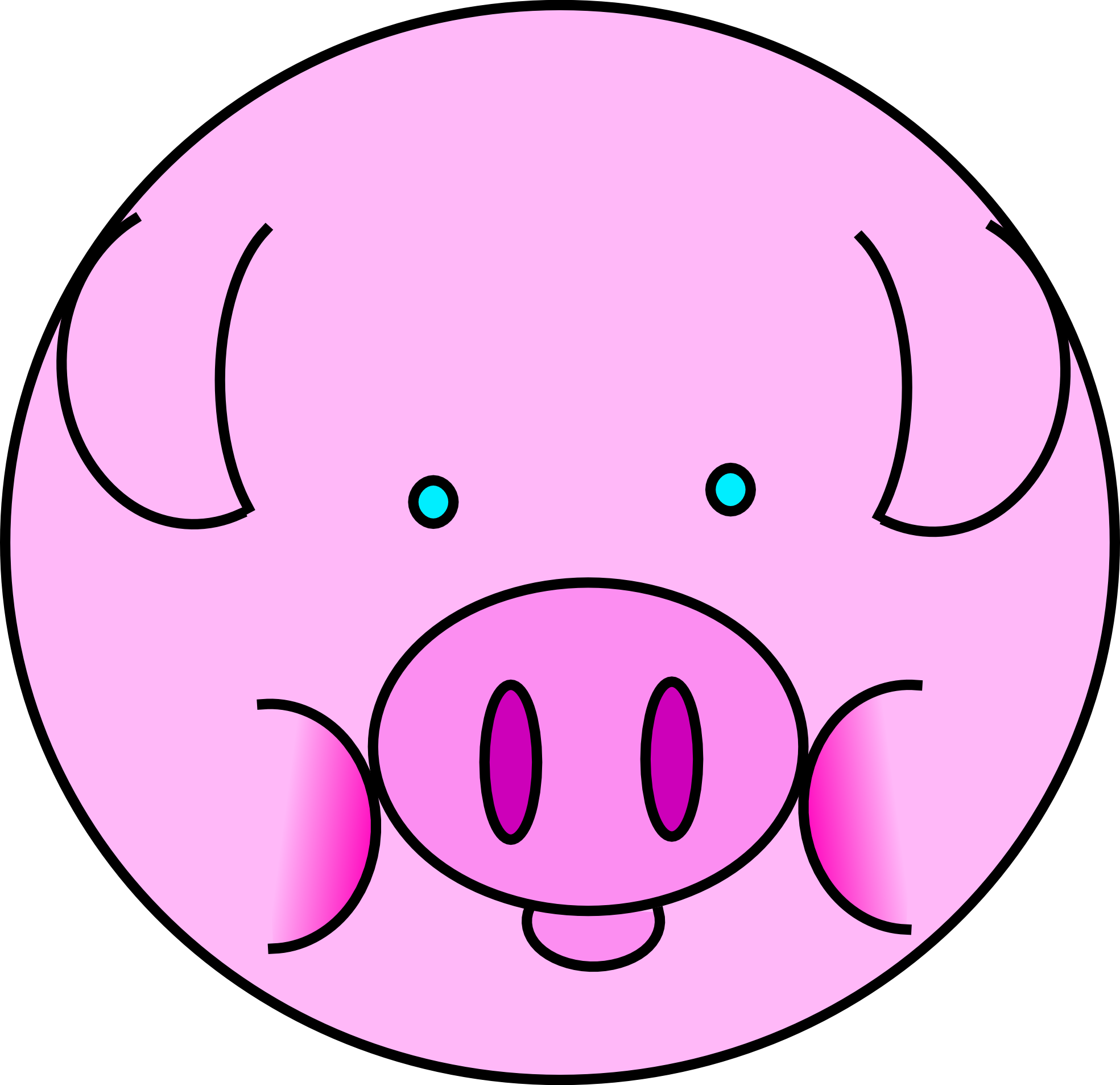 Pig Clipart Free Images - Round Pig Clipart - Png Download - Large Size ...