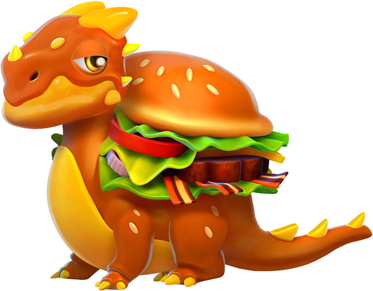 Burger Dragon - Dragon Mania Legends Burger Dragon Clipart - Large Size ...