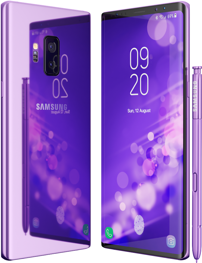 Samsung Galaxy Note 9 Purple Concept - Smartphone Clipart - Large Size ...