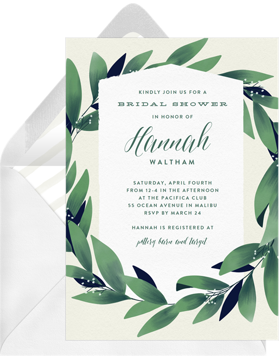 Lush Greenery Invitations Greenvelope Com Invitation - Jasmine Clipart - Large Size Png Image ...