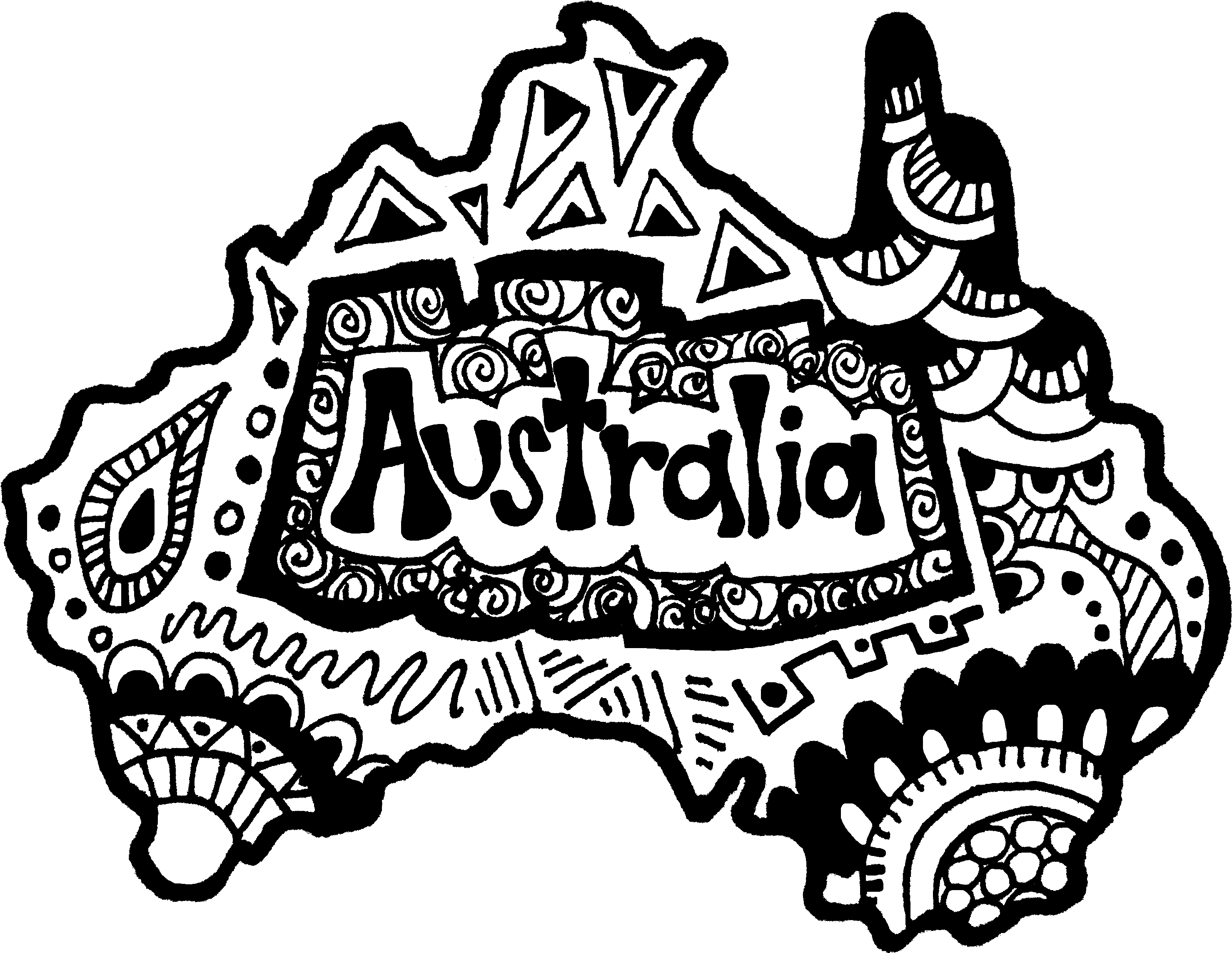 Australia Zentangle - Illustration Clipart - Large Size Png Image - PikPng