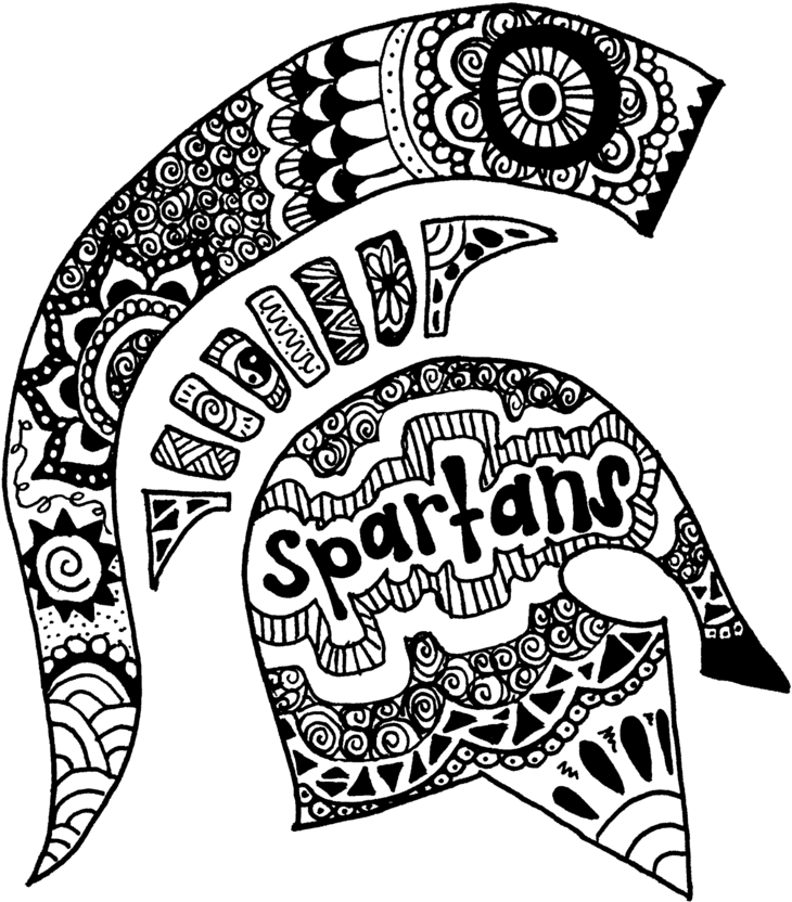 Michigan Spartans Zentangle - Michigan State Spartans Coloring Pages ...