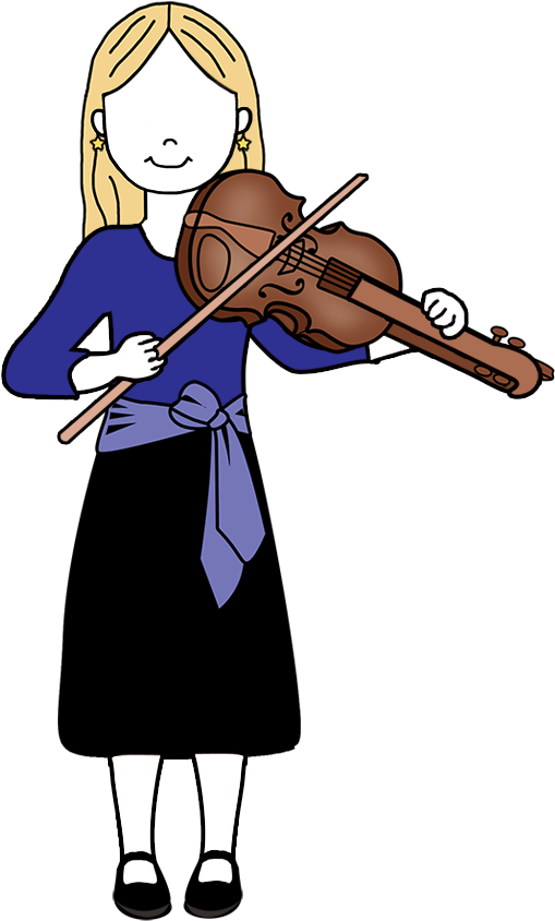 Violin Girl Personalized T Shirt For Recital, Music - Cartoon Clipart ...