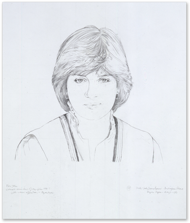Portrait Of Diana, Princess Of Wales , - Sketch Clipart - Large Size ...