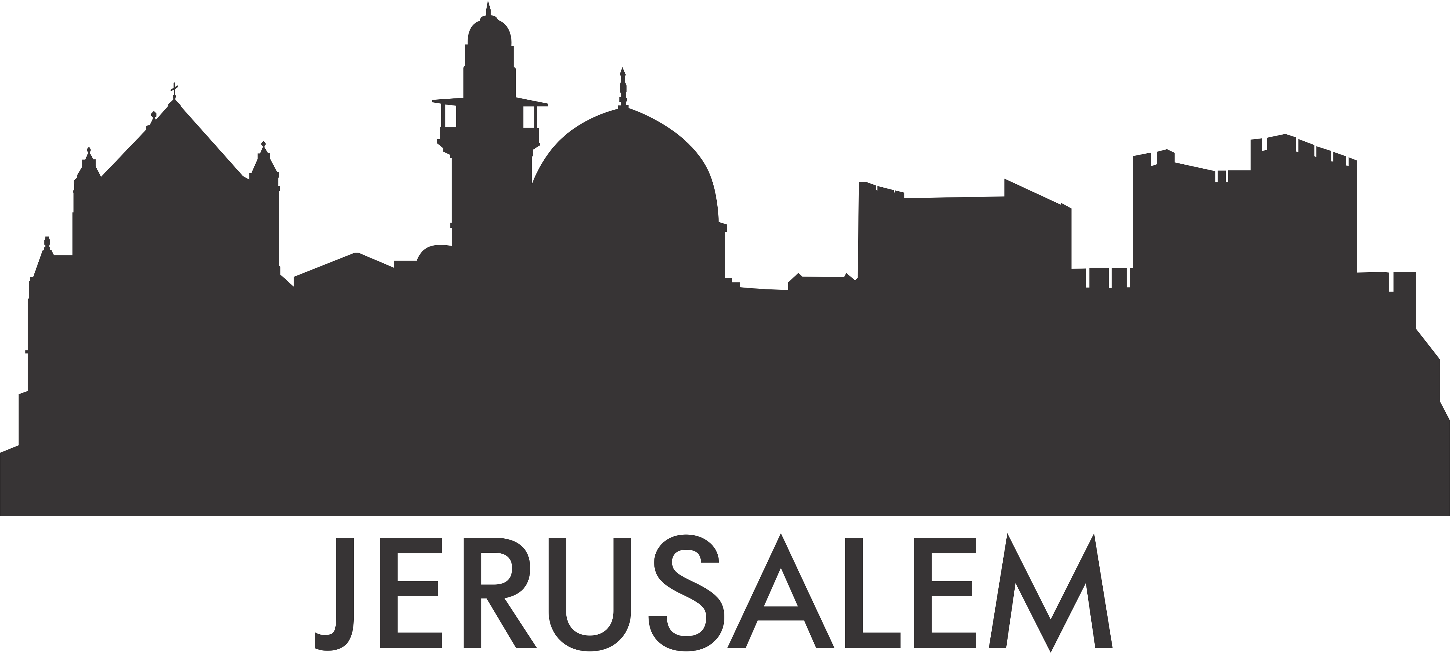 Israel Vector Skyline - Skyline Jerusalem Clipart - Large Size Png ...