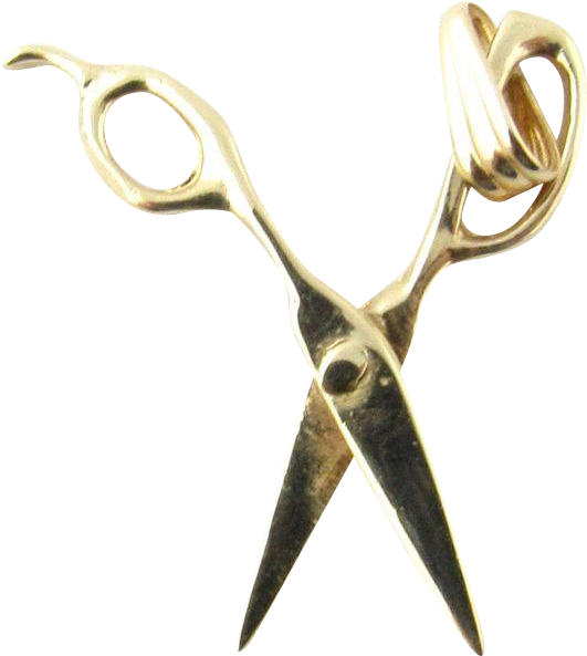 Vintage 14 Karat Yellow Gold Articulated Gold Scissors - Scissors ...