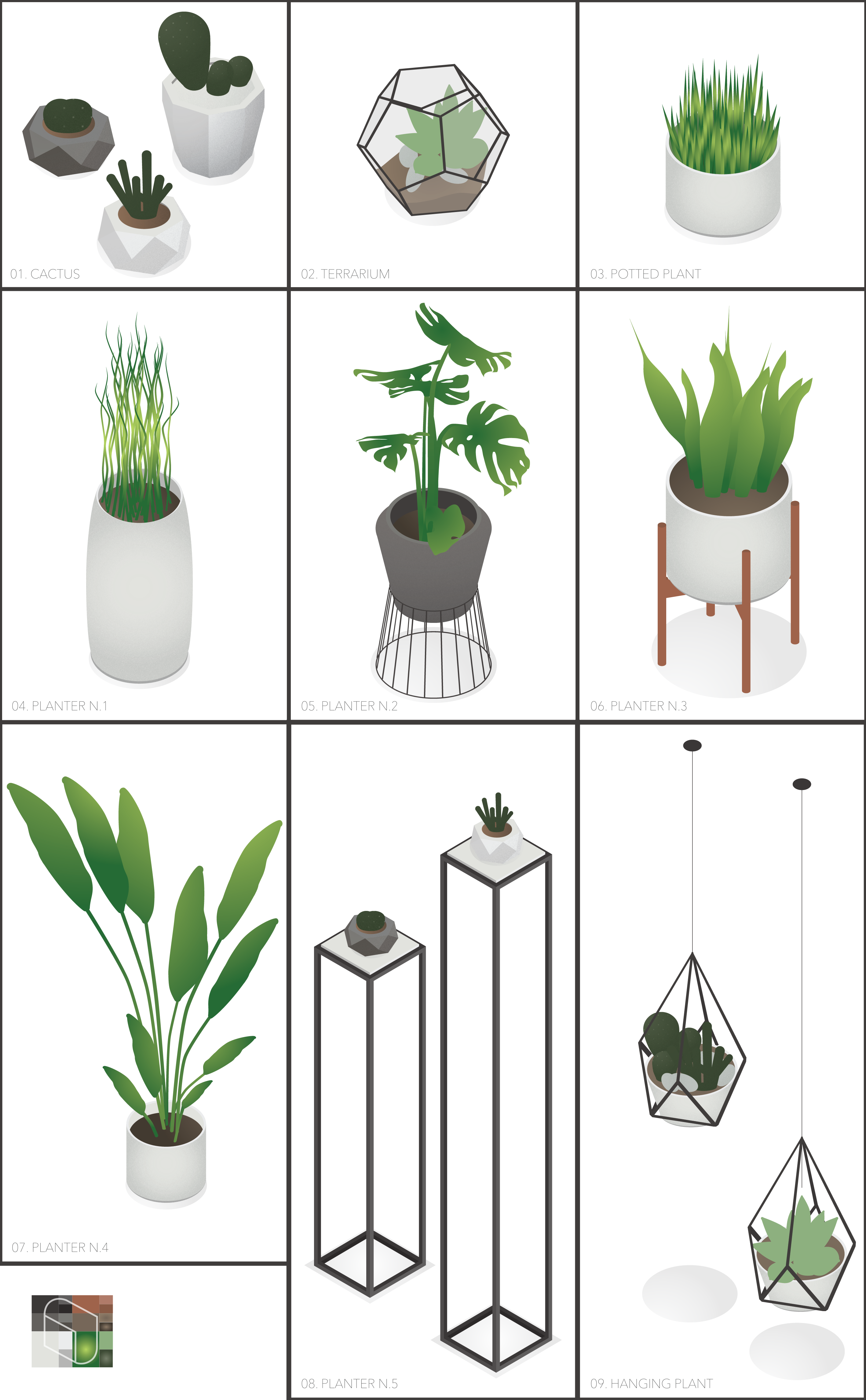 Download 2835 X 4583 6 - Isometric Plants Png Clipart Png Download - PikPng