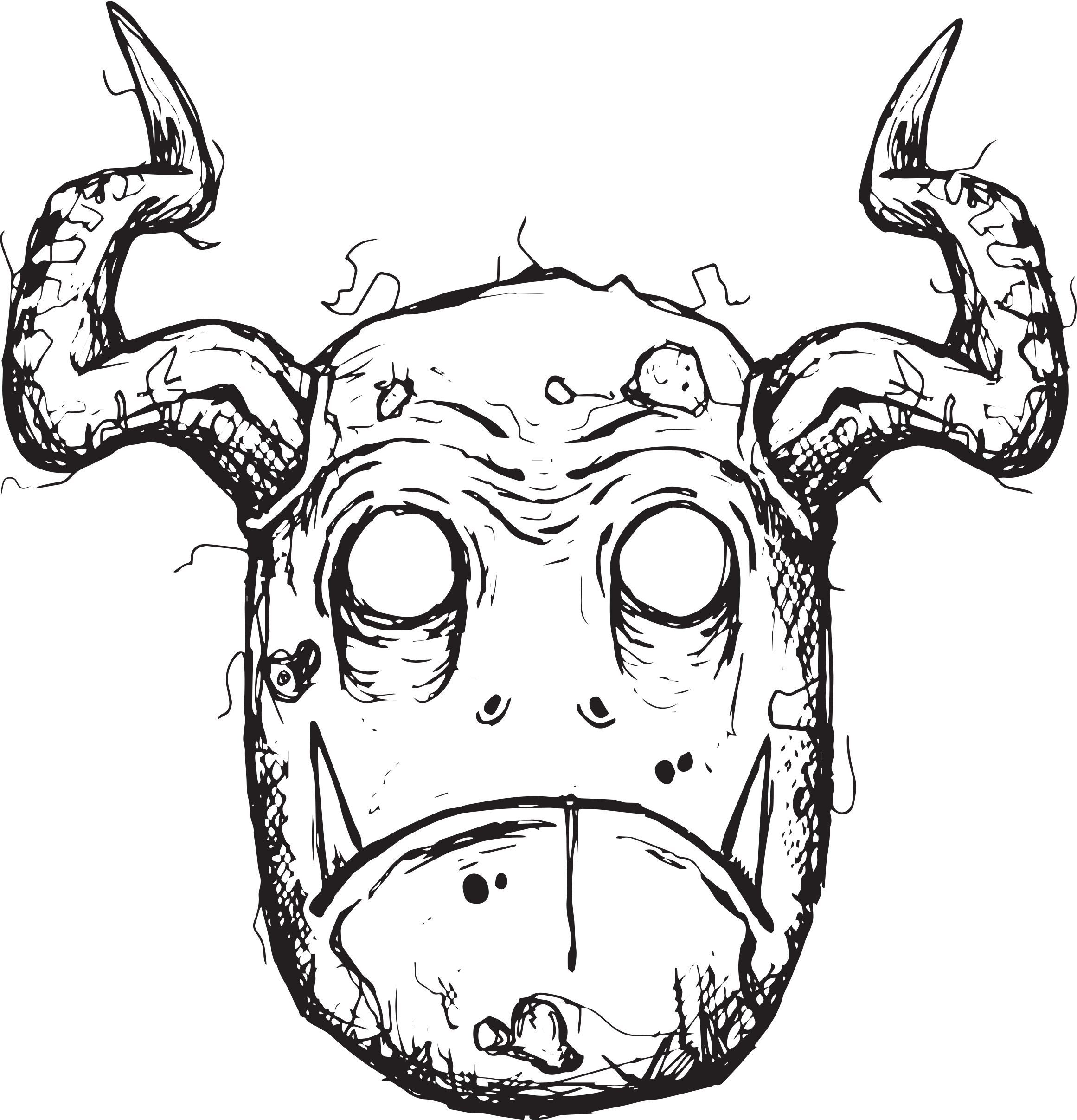 Monster-head - Monster Head Drawing Clipart - Large Size Png Image - PikPng