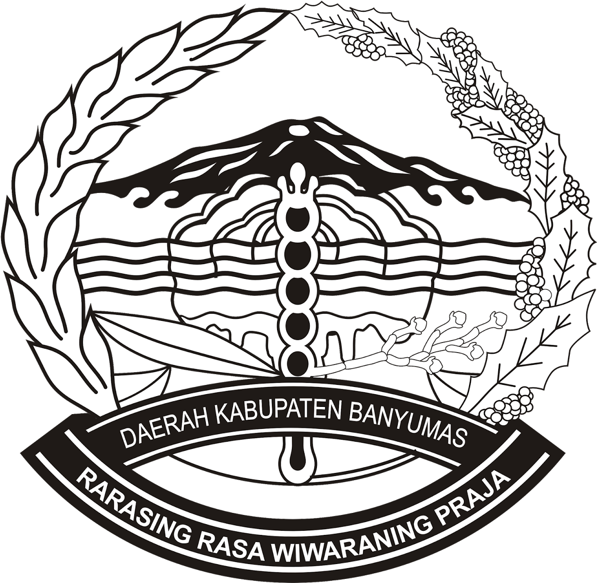 Logo Kabupaten Banyumas 1 Warna Black White Vector - Banyumas Regency ...