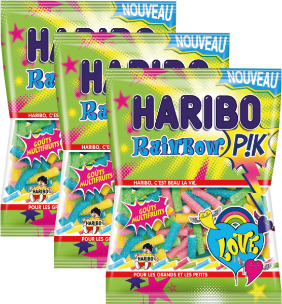 3 Sachets 120g Haribo Rainbow Pik - Haribo Rainbow Pik Clipart - Large ...