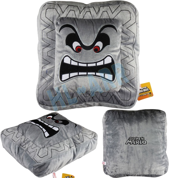 Mario Plush Thwomp Clipart - Large Size Png Image - PikPng
