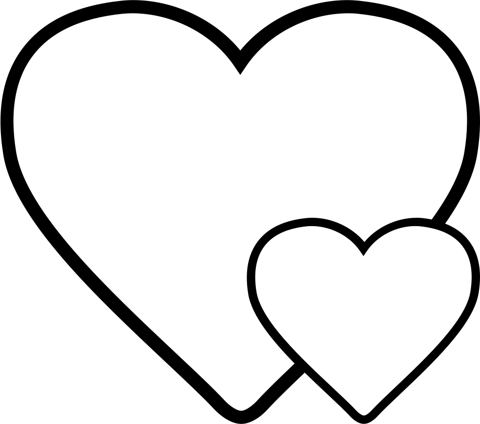 Drawn Hearts Svg - Corazon Grande Y Pequeño Clipart - Large Size Png ...
