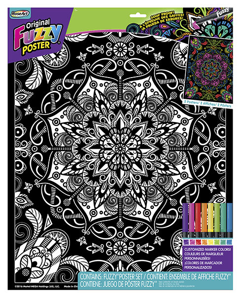 16″x 20″ Fuzzy Posters Mandala Kaleidoscope - Color In Fuzzy Posters ...