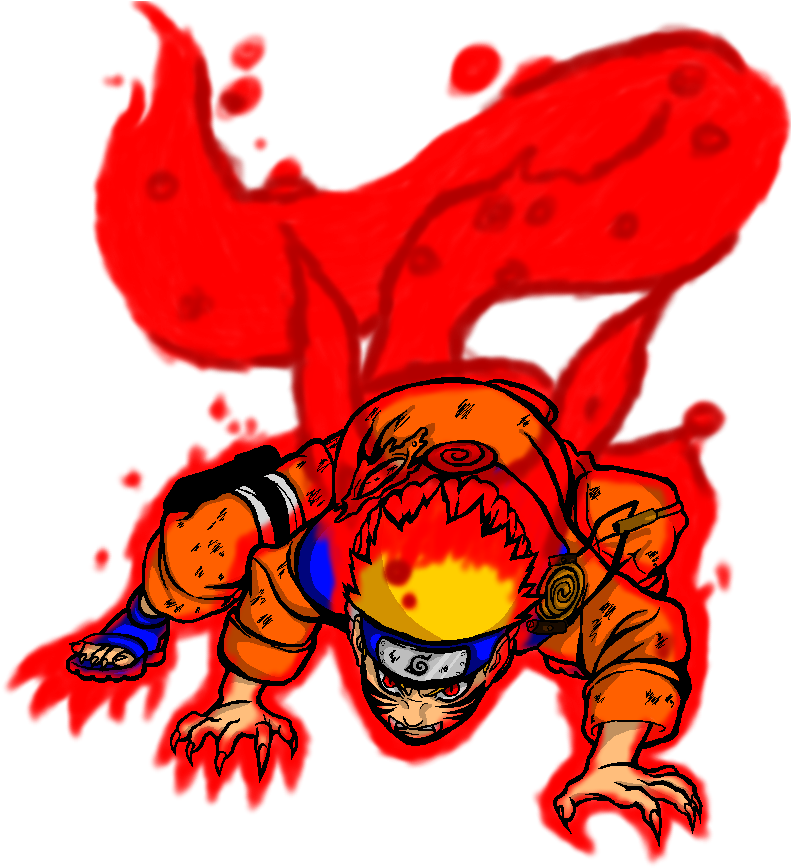 Tailed Stage With - Naruto First Stage Nine Tails Clipart - Large Size ...