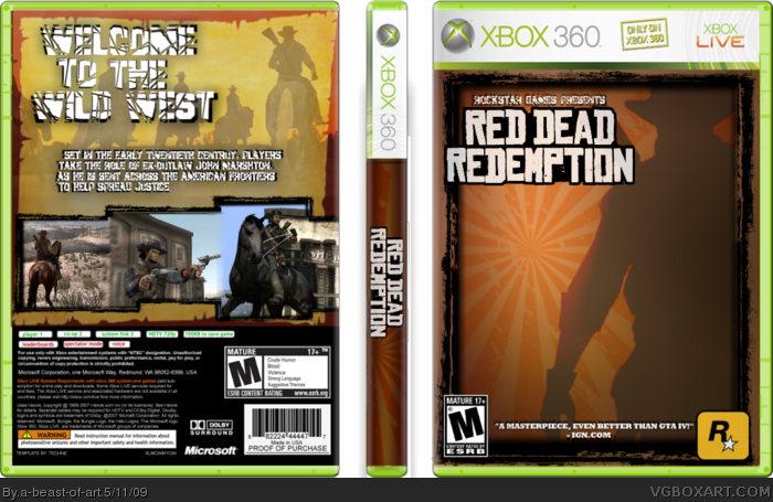 Red Dead Redemption Box Art Cover - Red Dead Redemption Clipart - Large ...