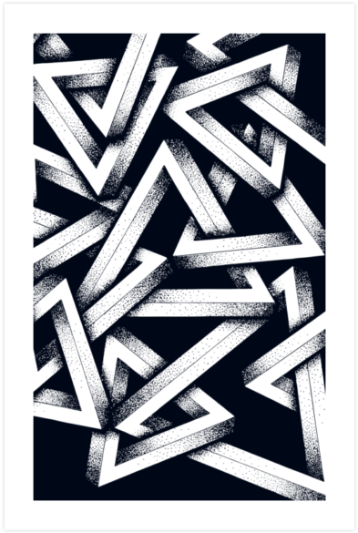 Impossible Penrose Triangles - Escher Graphics Clipart - Large Size Png ...