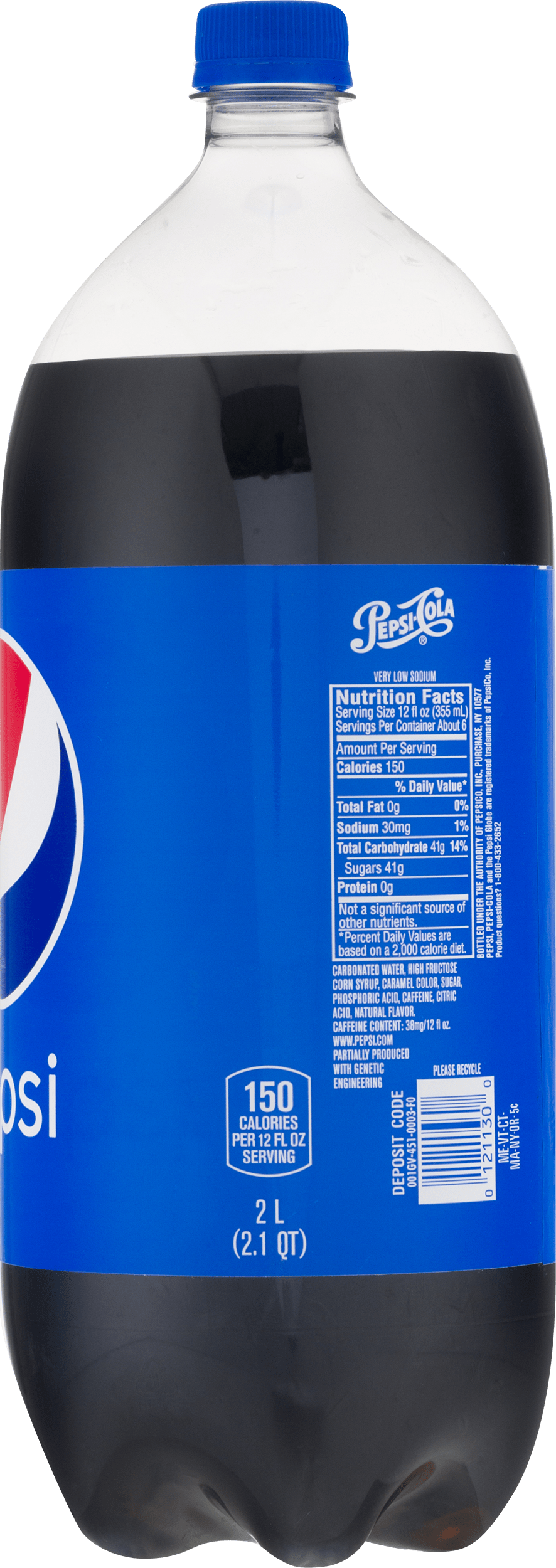 2 Liter Pepsi Nutrition Facts - Pepsi Clipart - Large Size Png Image ...