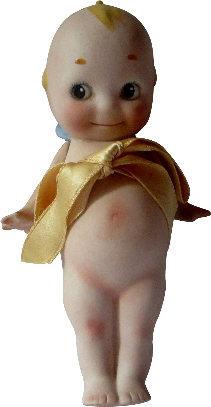 Vintage Bisque Kewpie Marked Transparent Background - Kewpie Doll ...