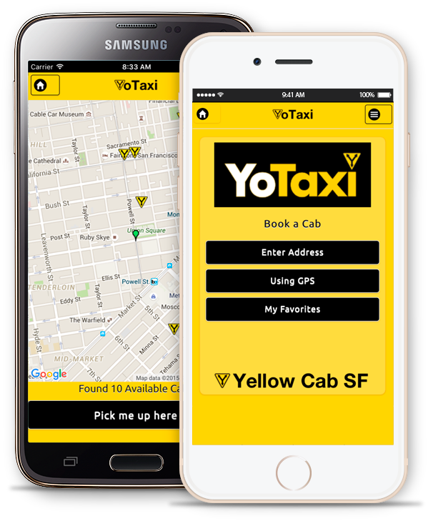Yotaxi Cab App On Phones - App Yellow Clipart - Large Size Png Image ...
