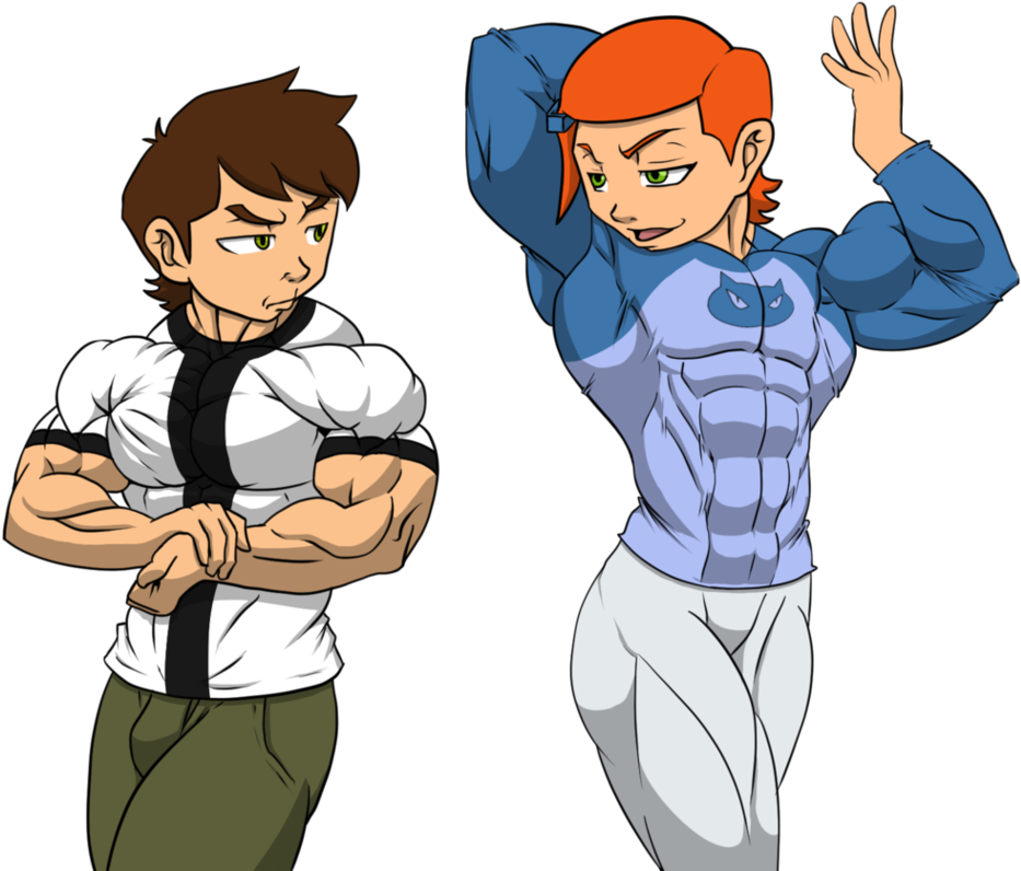 Muscle Ben And Gwen By Astaroth90-d9ynfg1 - Ben 10 Gwen Muscle Growth ...