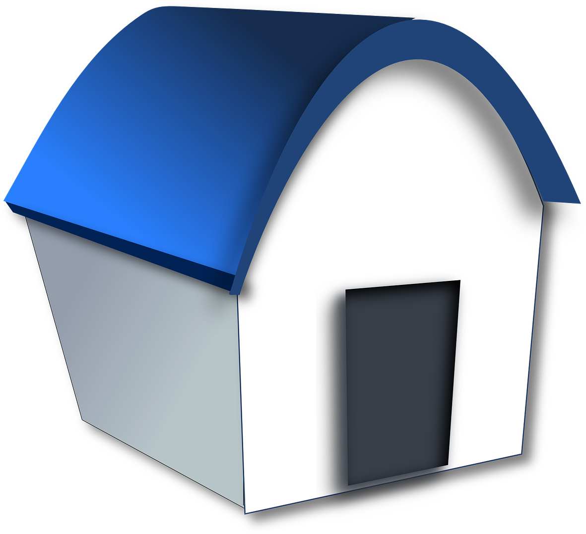 House Home Building Cartoon Funny Simple Blue Clipart - Large Size Png ...