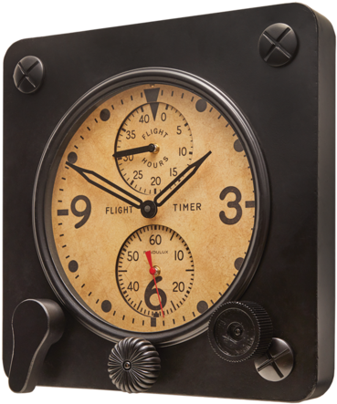 Download Flight Timer Wall Clock Black - Quartz Clock Clipart Png Download - PikPng