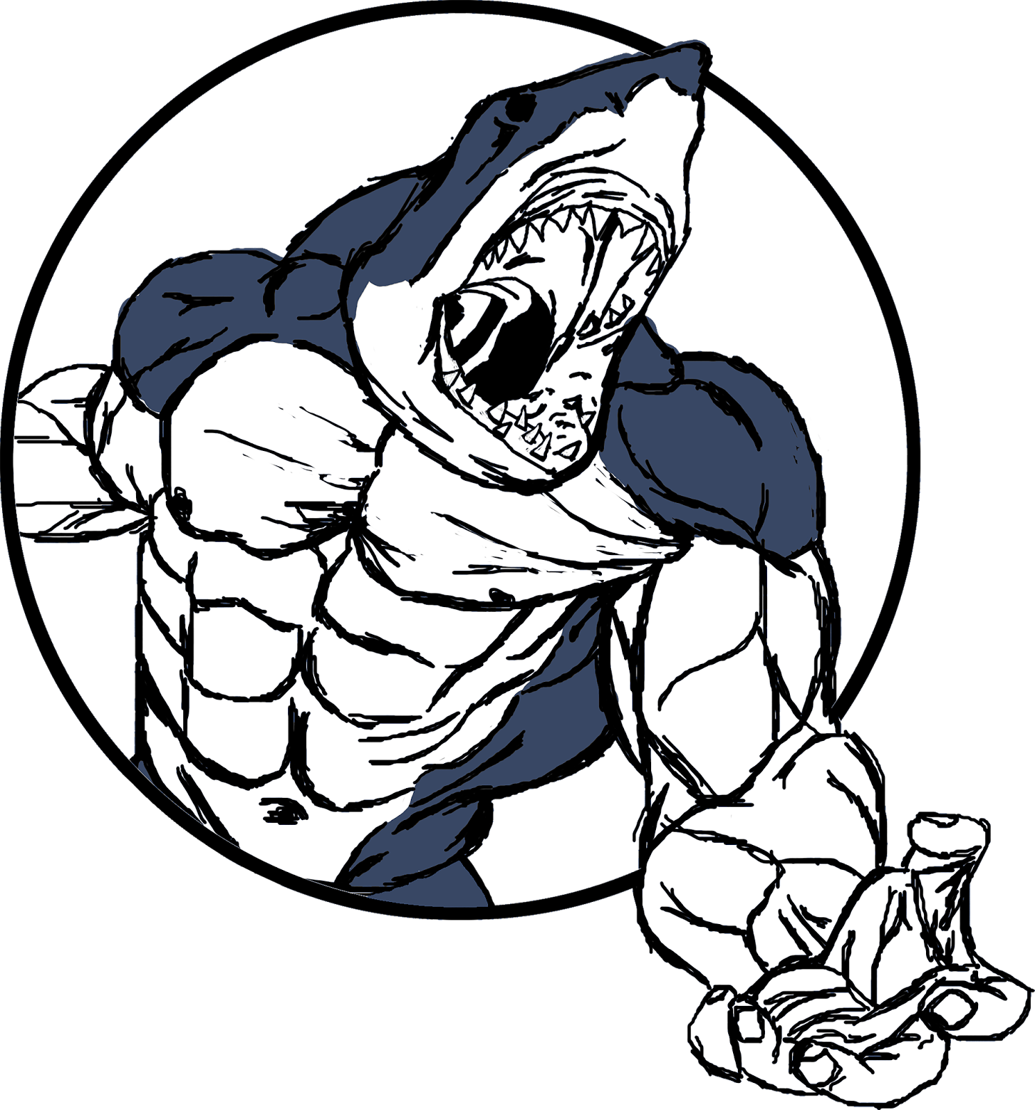 Shark Muscle - Muscle Shark Clipart - Large Size Png Image - PikPng