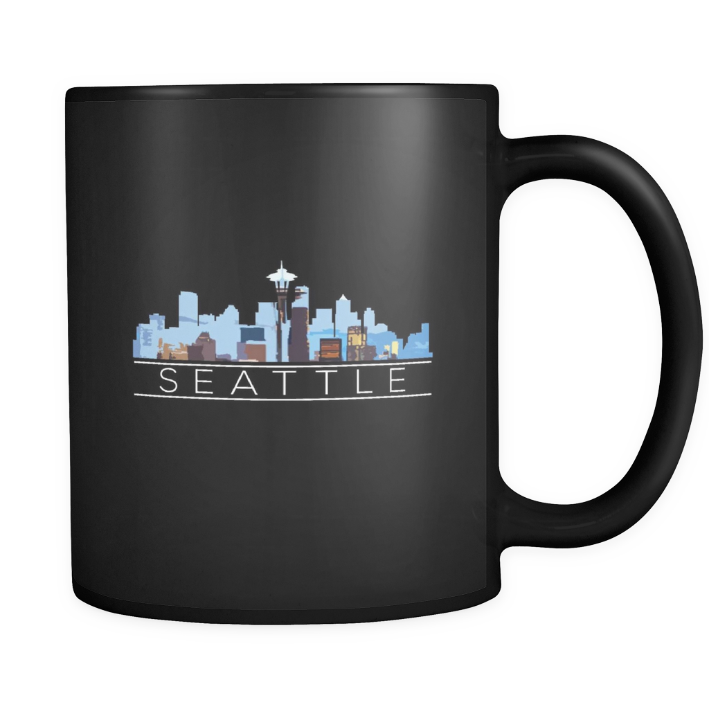 Seattle Washington Downtown City Skyline Souvenir Travel - Black Tea ...