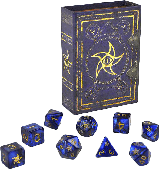 Elder Dice Blue Star Elder Sign Polyhedral Set Components - Elder Dice ...