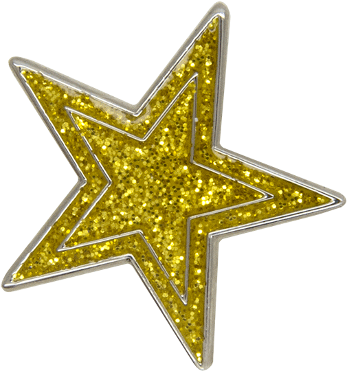 Glitter Star Pin, Gold/silver - Yin And Yang Stars Clipart - Large Size ...